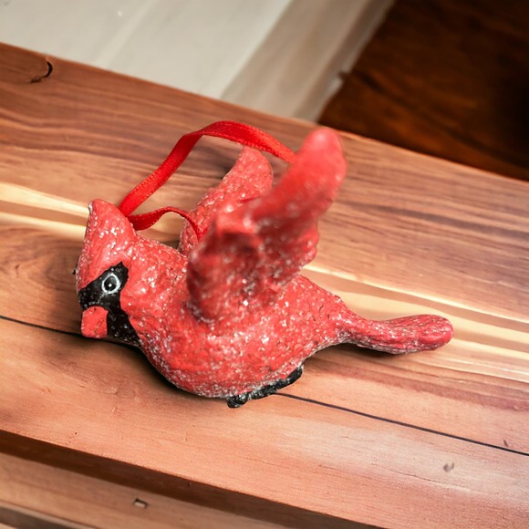 Unknown | Holiday | Vintage Christmas Flying Red Cardinal Bird Ornament ...